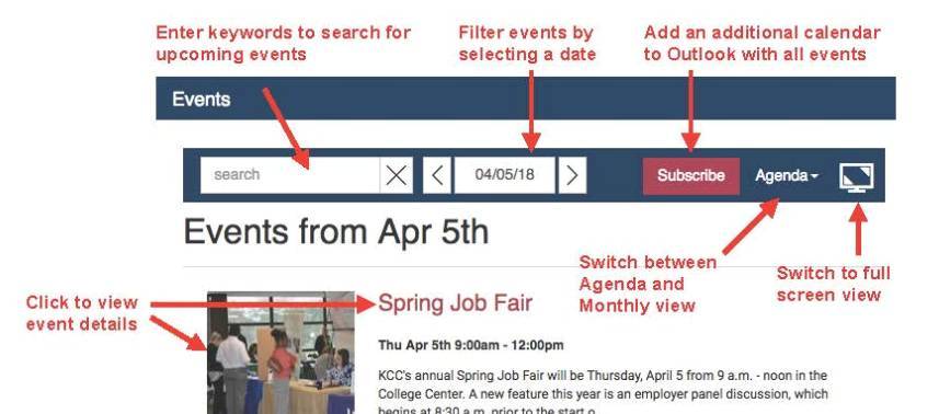 New KCC event calendar adds features - Kankakee Community College